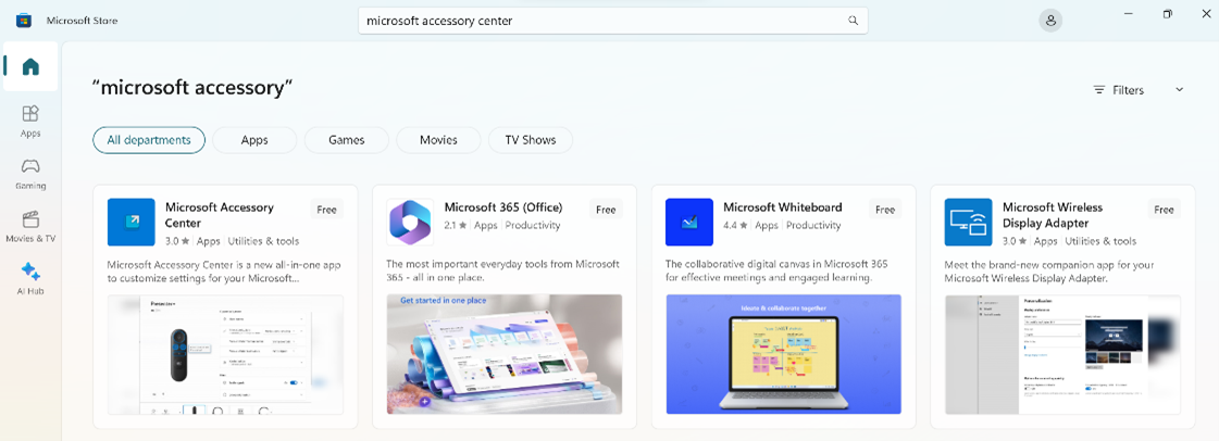 Microsoft Accessory Center